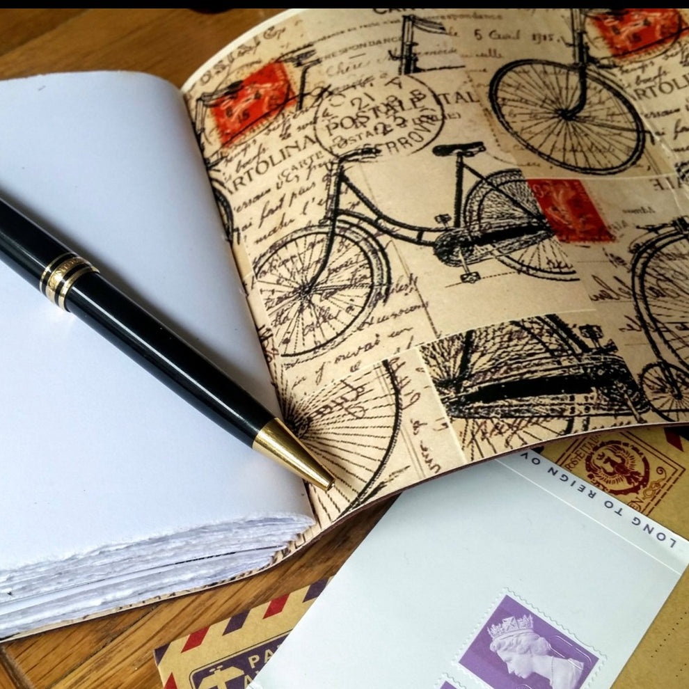 Cycling journal / biking notebook - Leather journal with a cycling the ...